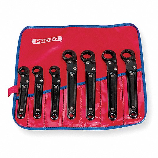 Proto J3800A Flare Nut Wrench Set Alloy Steel Black Oxide Range of Head Sizes 3 8 inch to 3 4 inch
